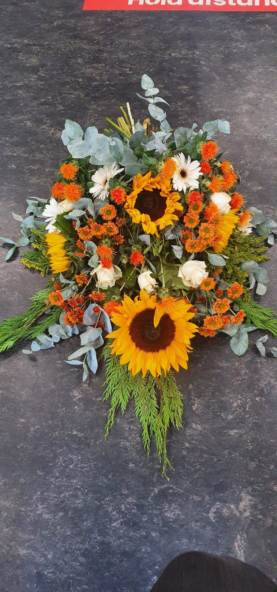 Båre Buket med Solsikker - Gardenia Blomster Butik